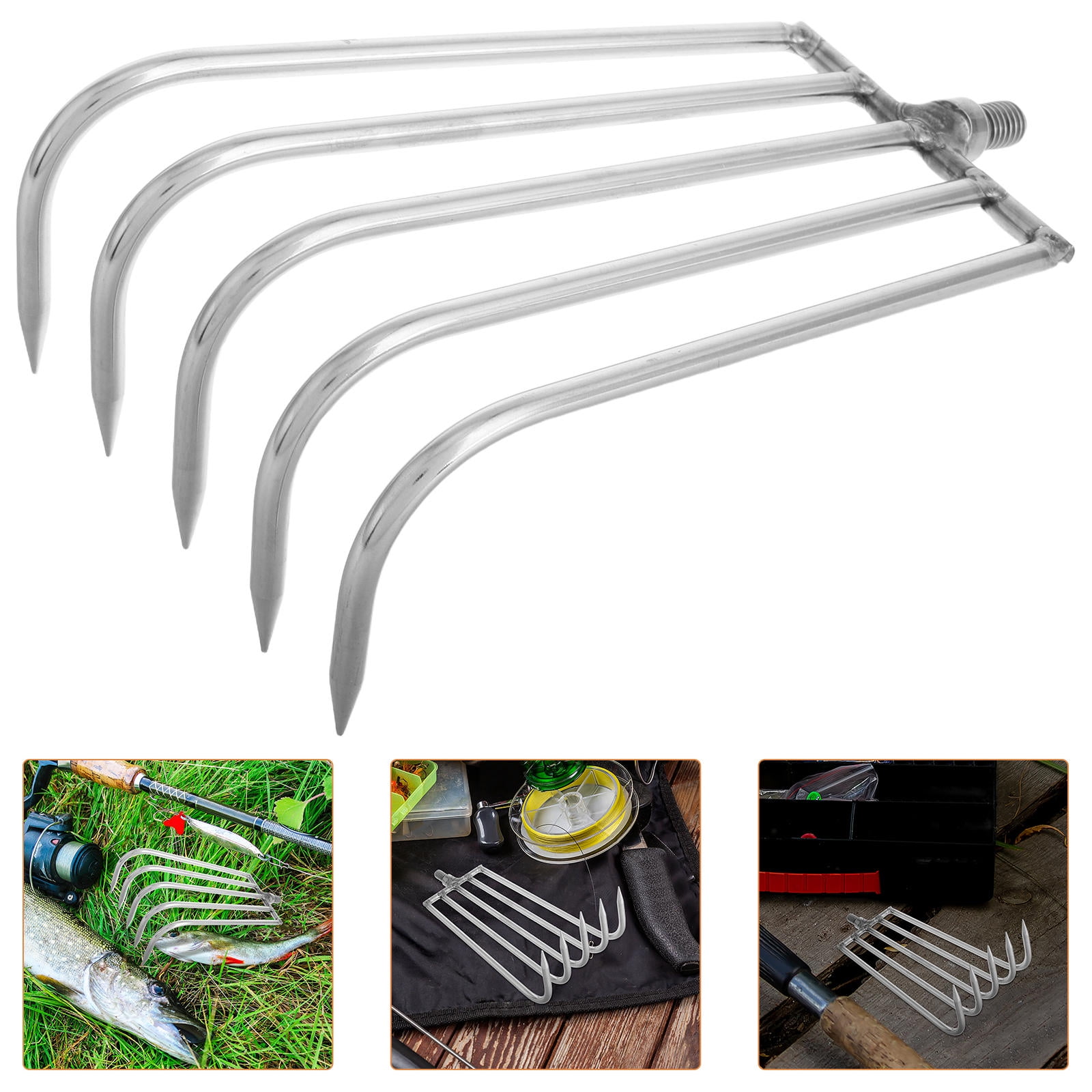 OUNONA Heavy Duty Rake for Gardening and Weeding 5 Toothed Steel Garden ...