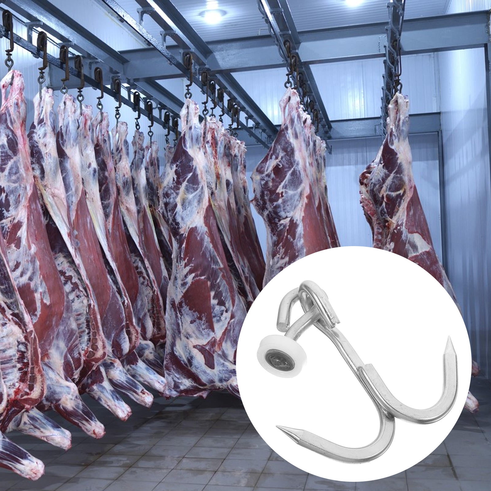 OUNONA Heavy Duty Stainless Steel Meat Hook Beef Sausage Hanging Hook ...