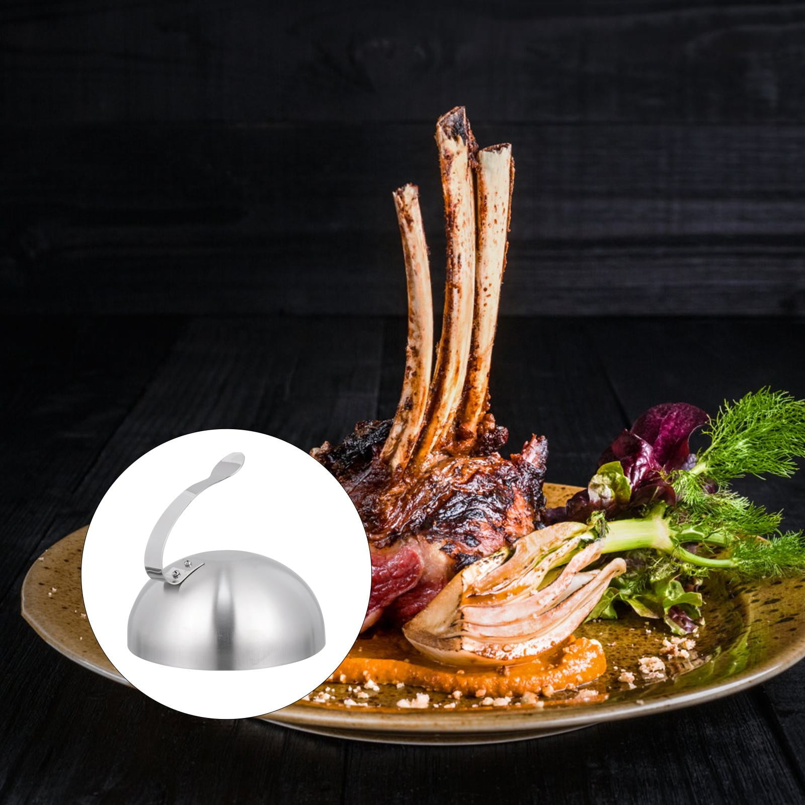 OUNONA Hemoton 1 Pc Stainless Steel Steak Cloche Dome Practical Dish ...