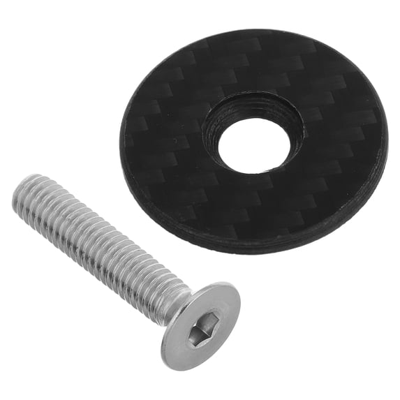 OUNONA Hemoton 1 Set Carbon Fiber Bike Headset Top Caps Screw Cap Bolt ...