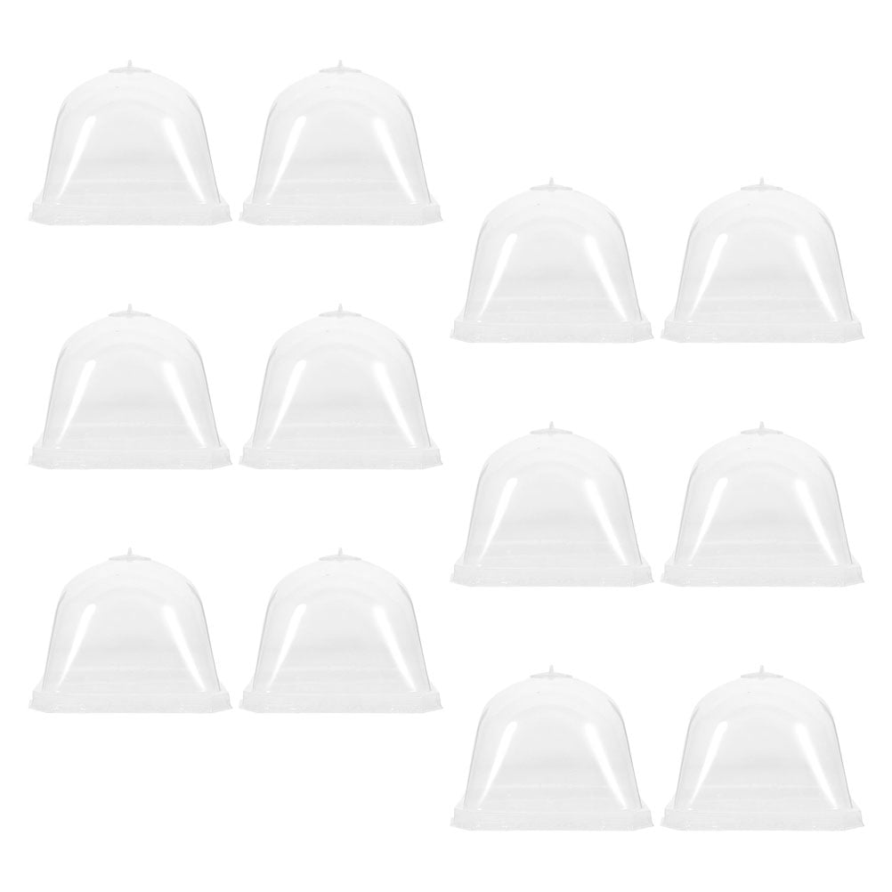 OUNONA Hemoton 12pcs Clear Plastic Dome Covers for Plants and Humidity ...