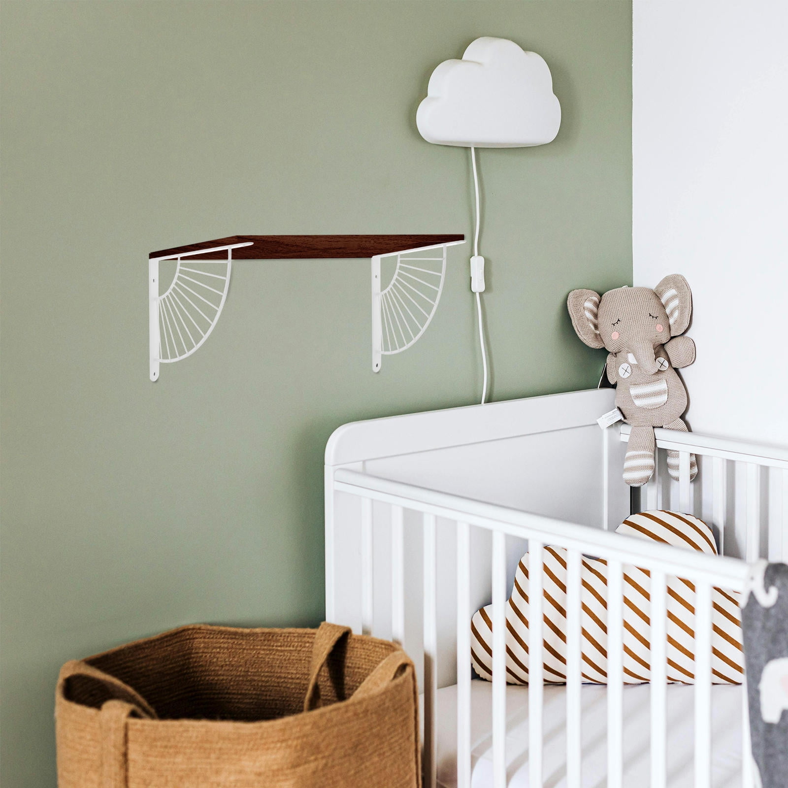 OUNONA Hemoton 2Pcs Wall Mounted Shelf Brackets Heavy Duty Metal ...