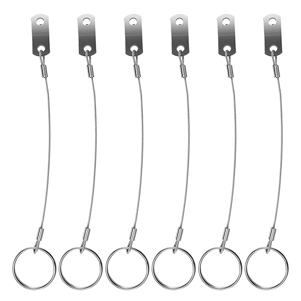 OUNONA Hemoton 6Pcs Stainless Steel Lanyard Cable Safety Tether Wire ...