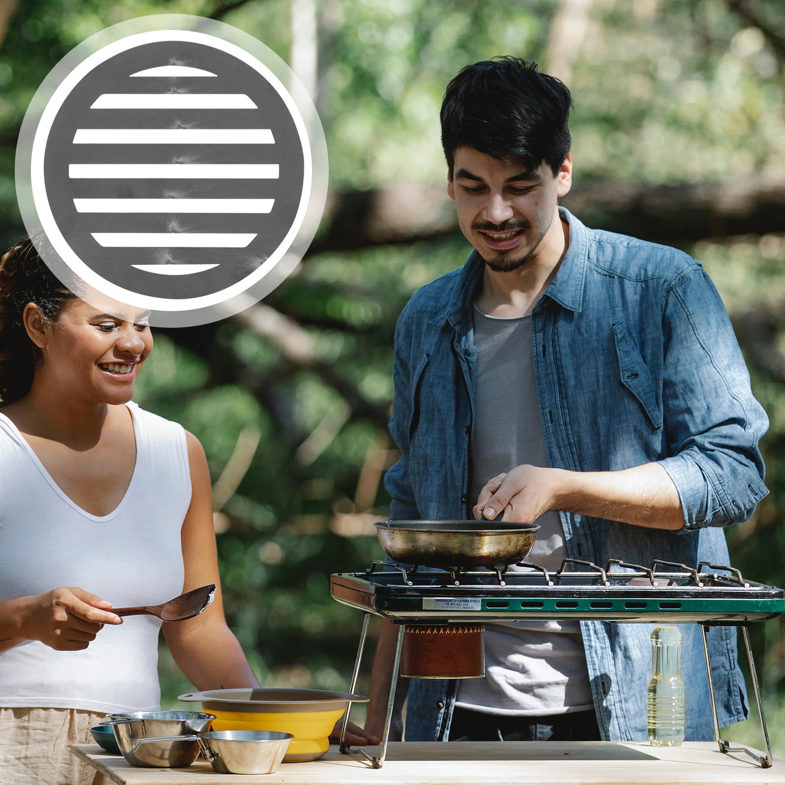 OUNONA Hemoton BBQ Iron Charcoal Plate Round Grill Replacement Fire ...