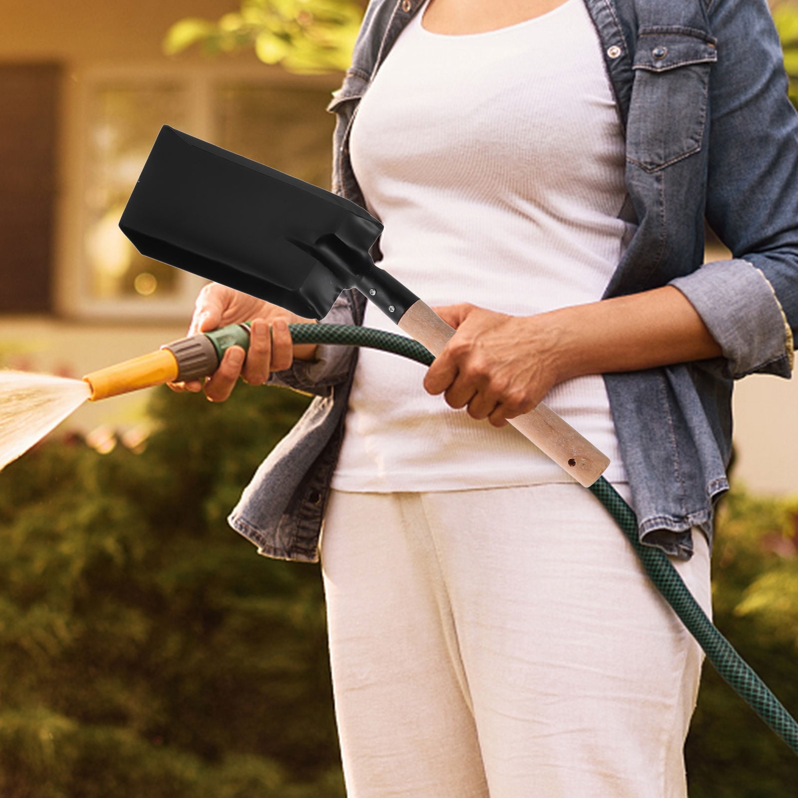 OUNONA Hemoton Multi Functional Iron Shovel with Wood Handle for ...