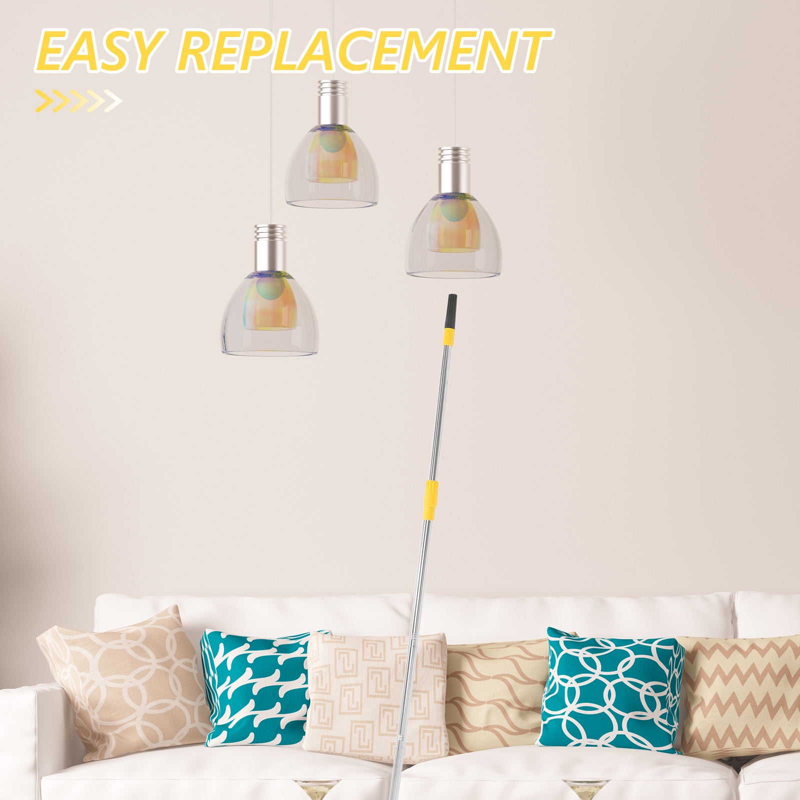 OUNONA High Ceiling Light Bulb Changer Pole With Telescopic Extension ...