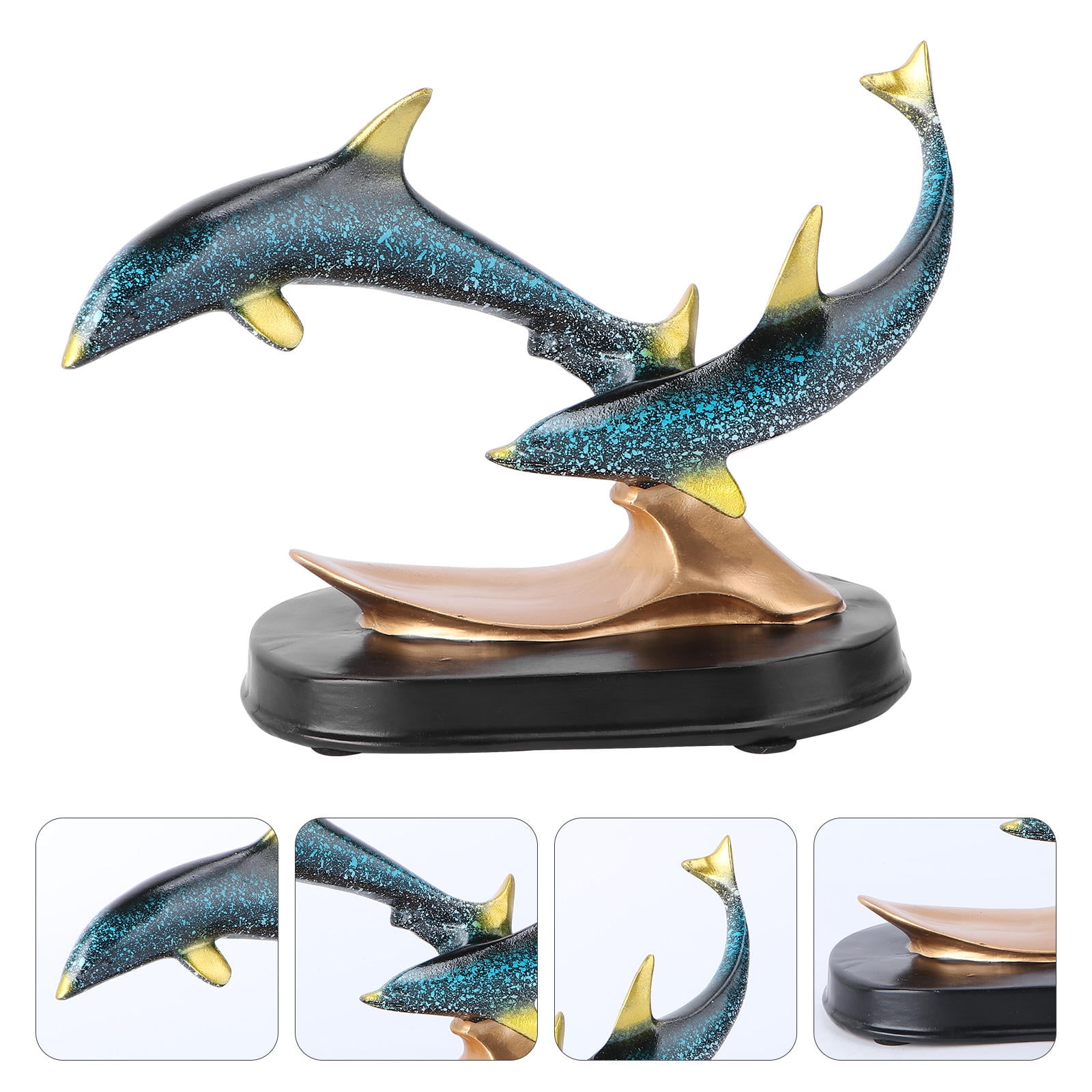 OUNONA Home Ornaments Resin Decor Themed Dolphin Figurines Collectibles ...