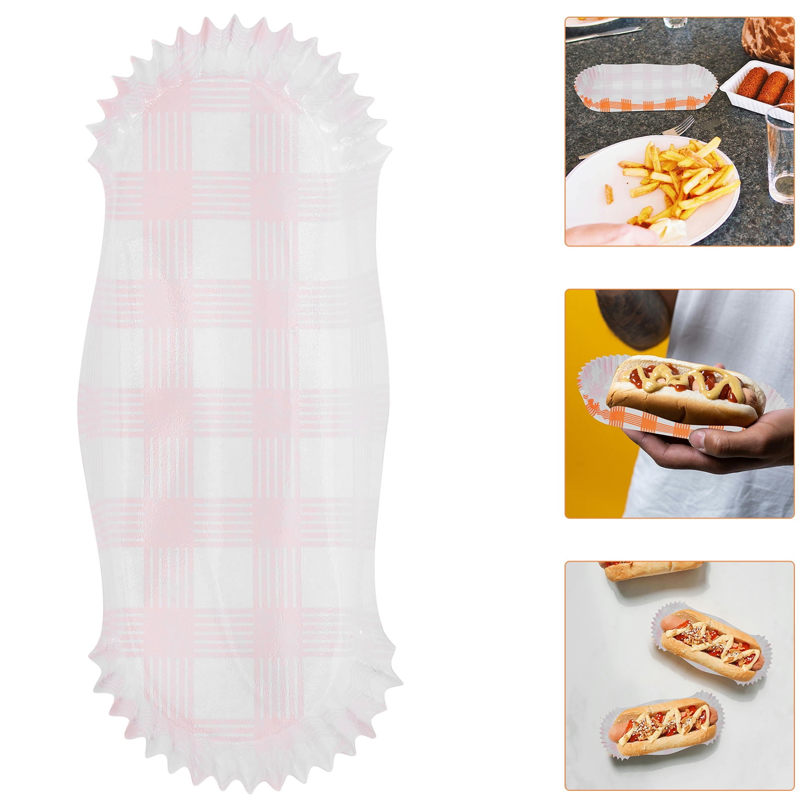 OUNONA Hot Dog Trays with Groove Prevent Food from Falling Off Made of ...