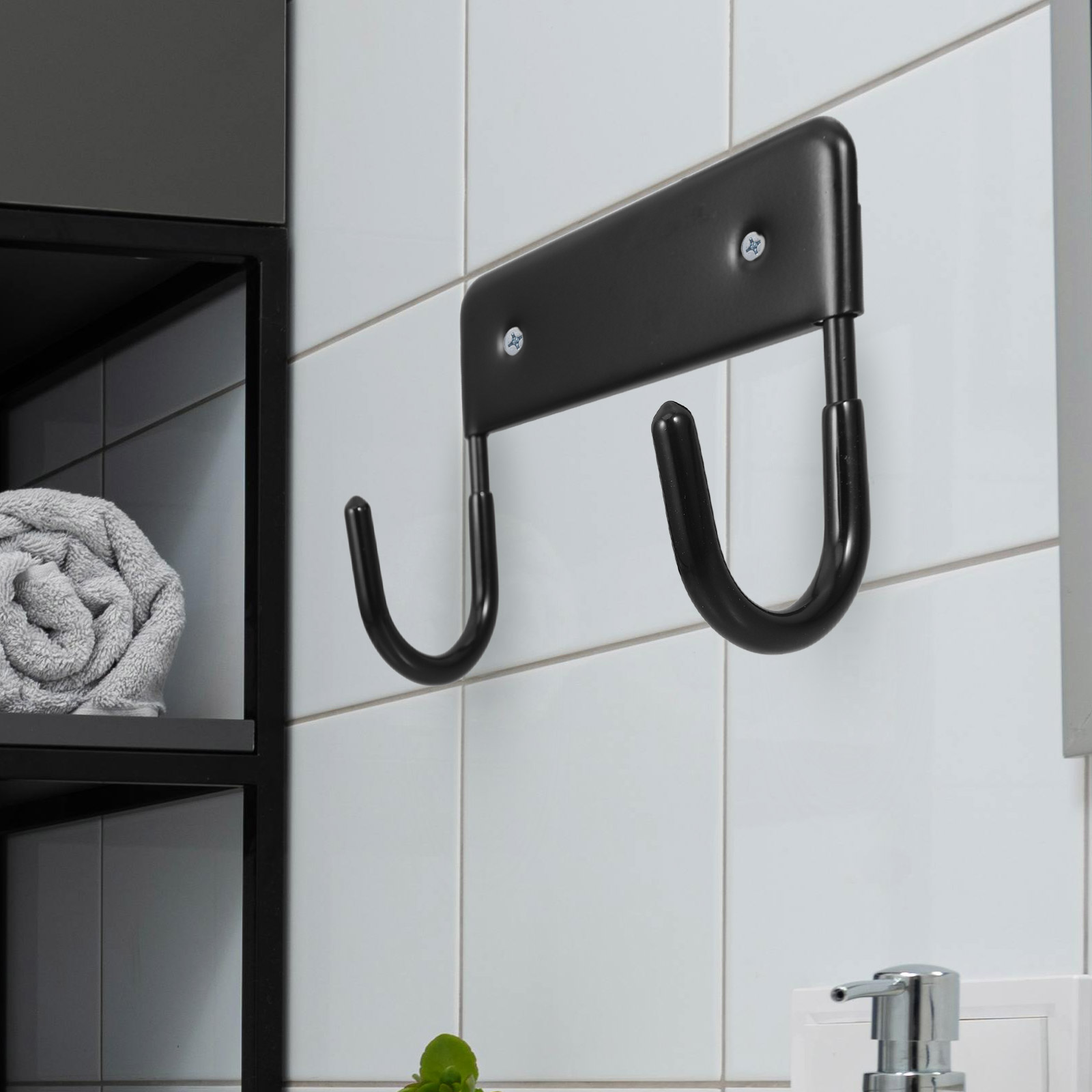 OUNONA Ironing Board Black Metal Iron Holder Wall Mounted Ironing Board ...