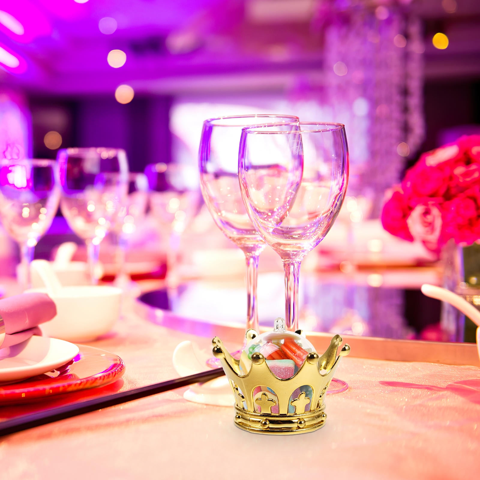 OUNONA Jar Fillable Crown Box 12pcs Wedding Favor Container Candy Domes ...