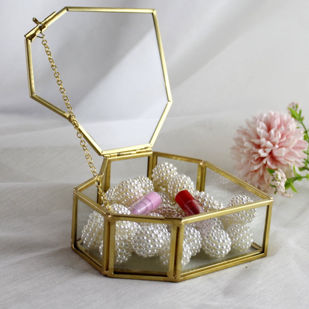 OUNONA Jewelry Boxes Single Glass Jewelry Box Classic Jewelry .5x6.5cm ...