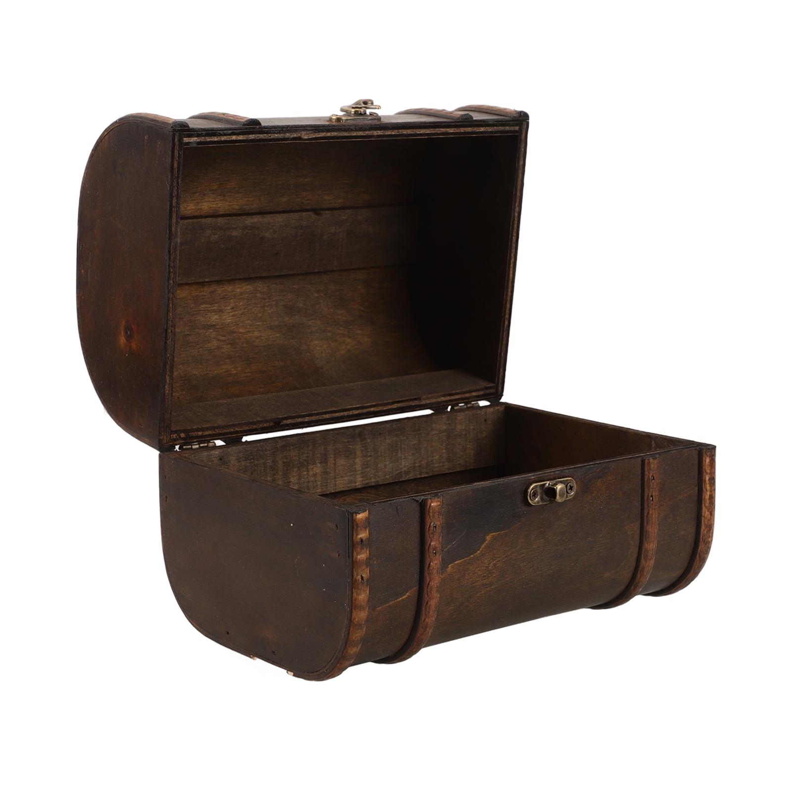 OUNONA Keepsake Box with Handle Latch Antique Wooden Jewelry Box ...