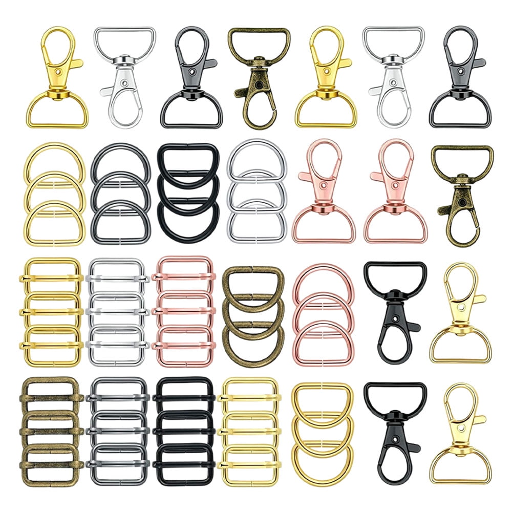 OUNONA Key Rings Bulk Keychain Hook Clip Making DIY Purse Hardware Man ...