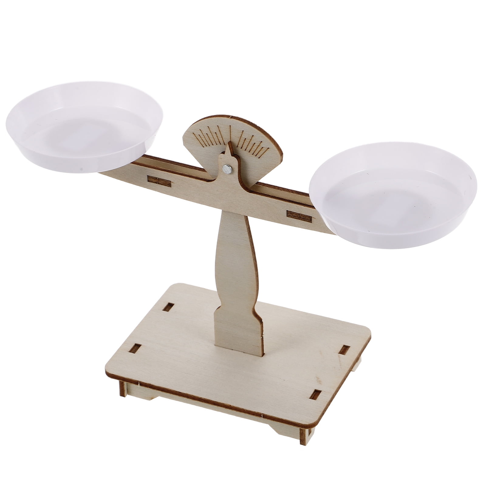 OUNONA Khaki Wooden Balance Scale for Kids with Experiment Accessories ...