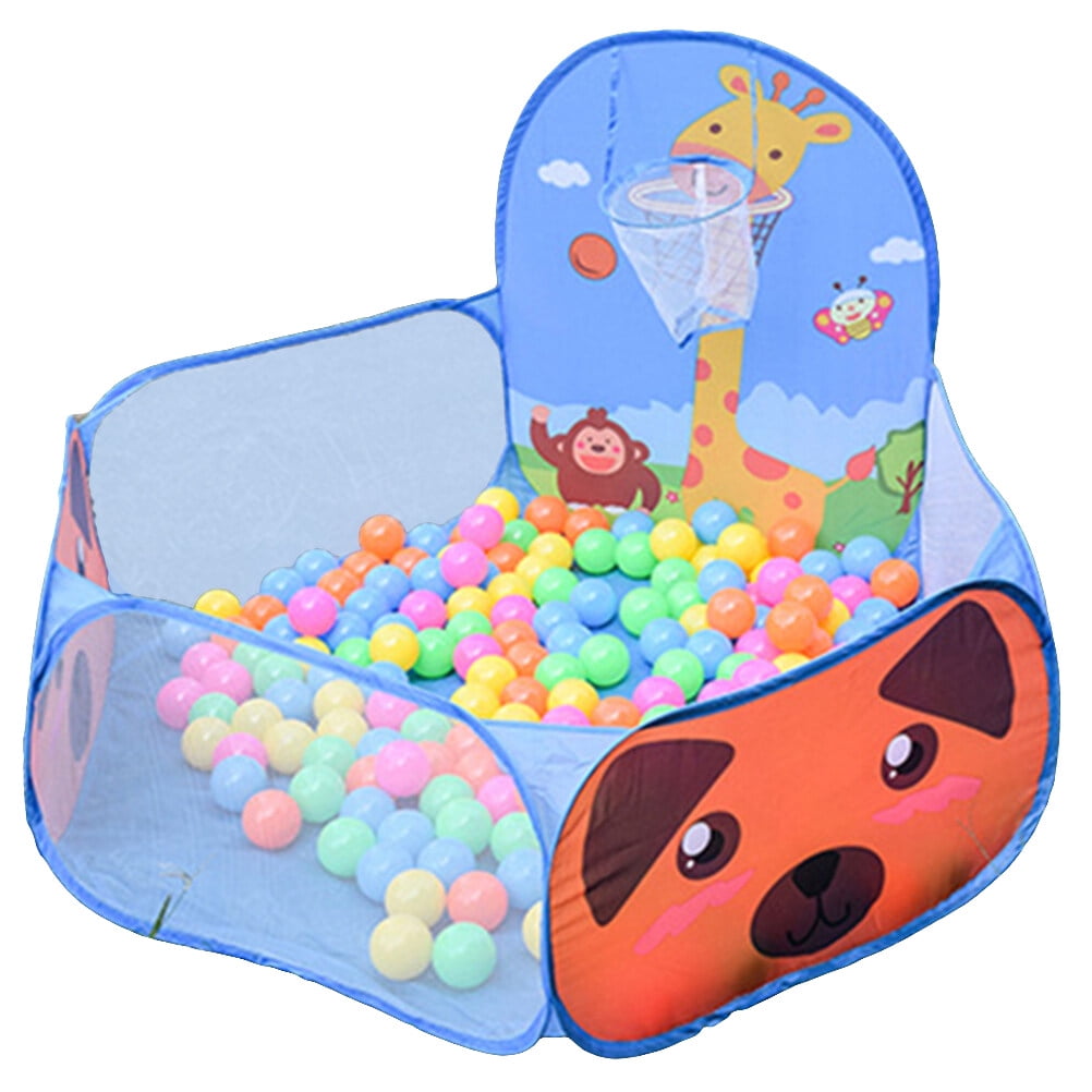 OUNONA Kids Ball Pit Ball Tent Toddler Ball Pit with Basketball Hoop ...