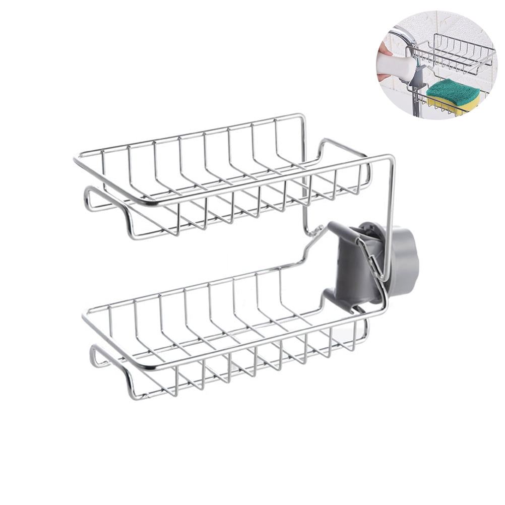 OUNONA Kitchen Sink Cloth Holder Storage Rack with Clamp Design, and ...