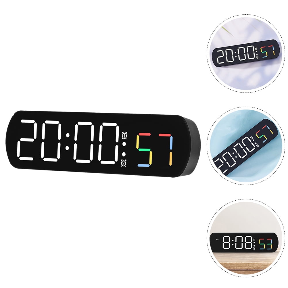 OUNONA LED Alarm Clock Electronic Desktop Classic Digital Clocks Travel ...