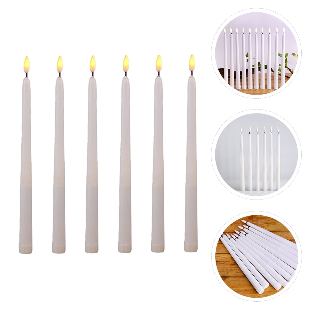 NUOLUX Wedding Decorations Led Candles 6Pcs 0.8X0.8X11In Plastic For ...
