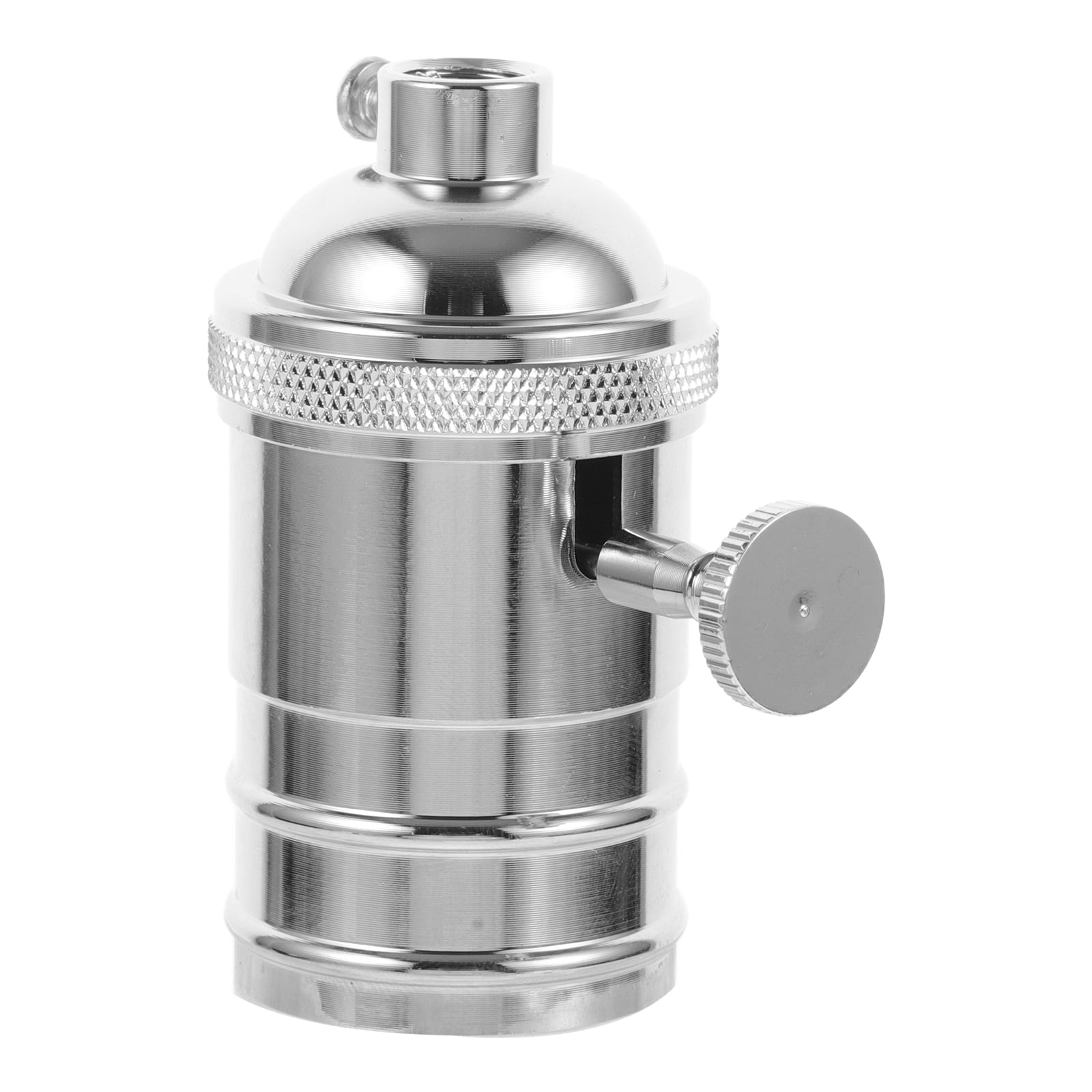 OUNONA Vintage Aluminum Lamp Socket Holder with Knob for Bulbs Silver ...