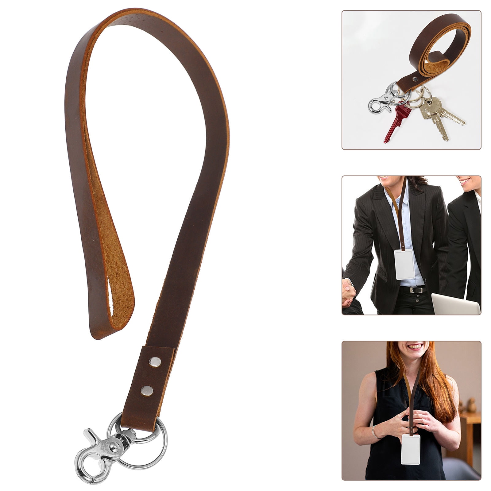 OUNONA Lanyard Strings Rope Neck Strap Flat Lanyards for ID Badges Name ...