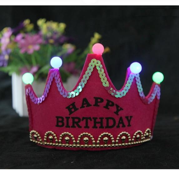 OUNONA Led Light Birthday Party Crown Craft Tiaras for Birthday Party ...