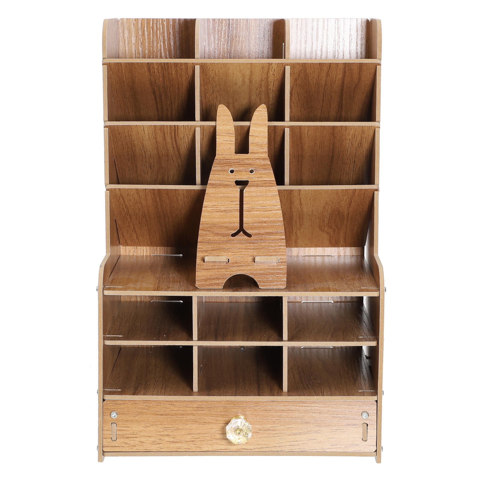 OUNONA Light Brown Desktop Pens Storage Holder Synthetic Material ...