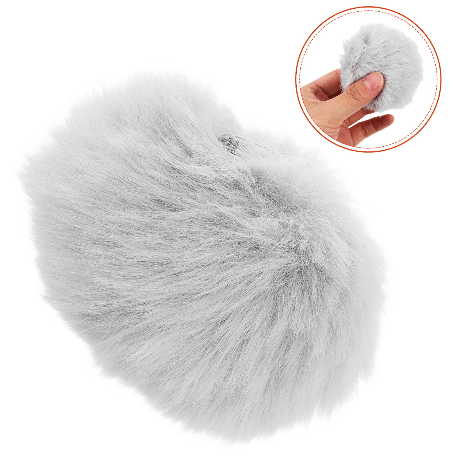 OUNONA Durable Plush Pom Pom Brooch Light Grey Stylish Pin for Decor ...