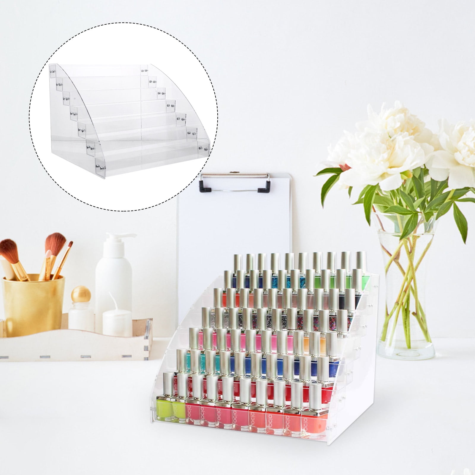 OUNONA Lip Tint Nail Polish Display Stand Lipstick Storage Organizer ...