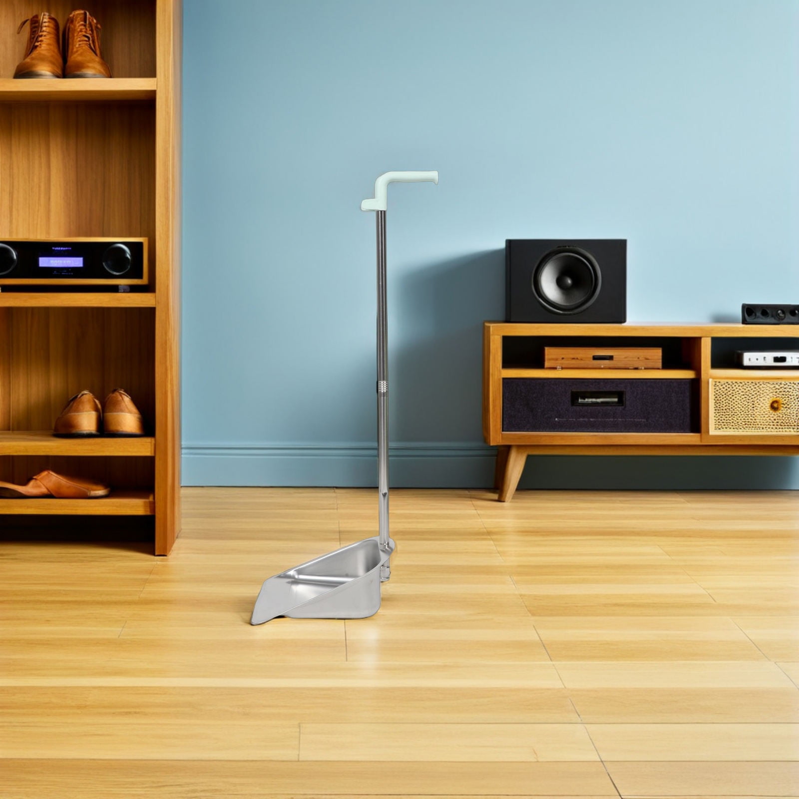 OUNONA Long Handle Stainless Steel Dustpan for Easy Upright Home and ...