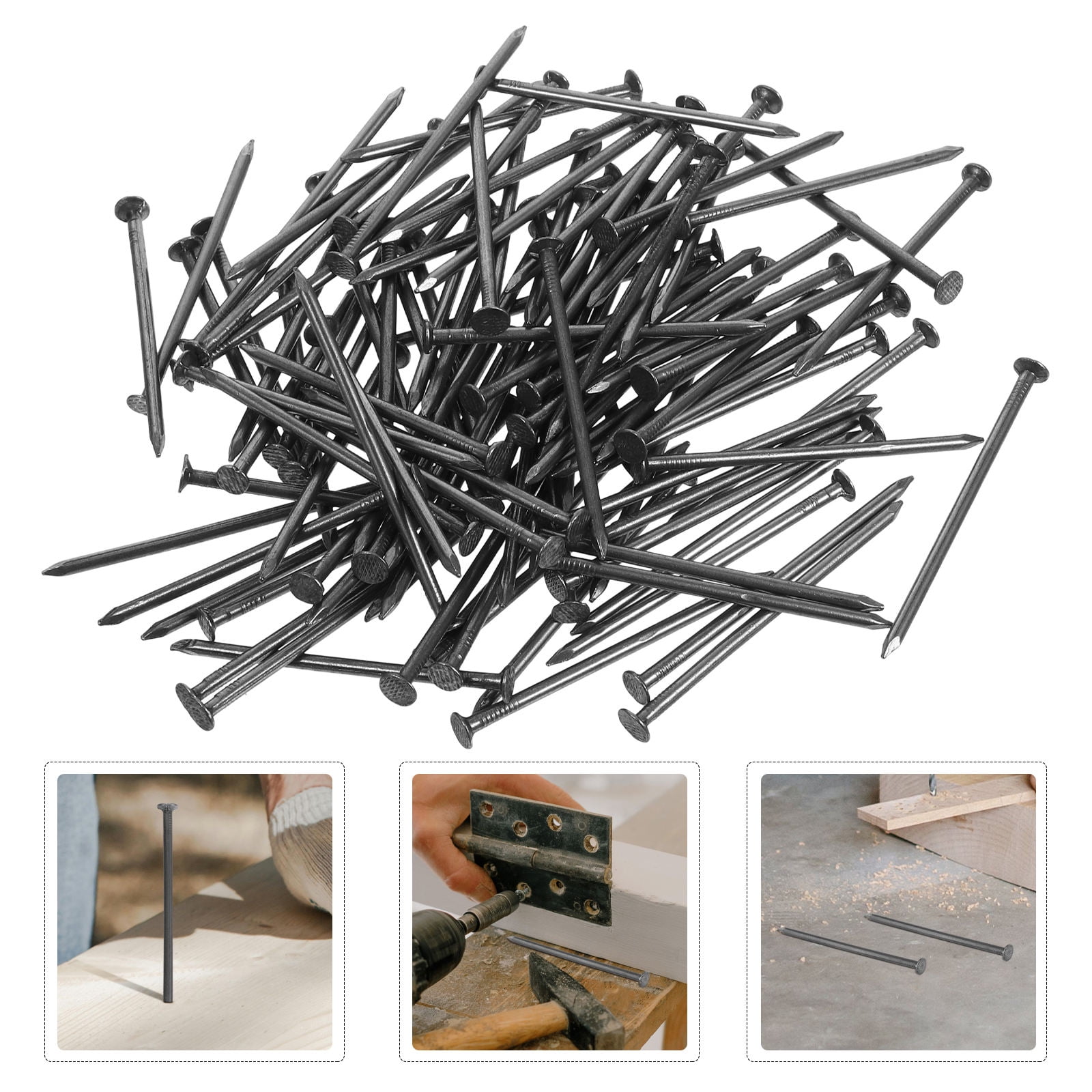 OUNONA Long Nails for Door Frames and Trim Made of Iron with Dark Grey ...