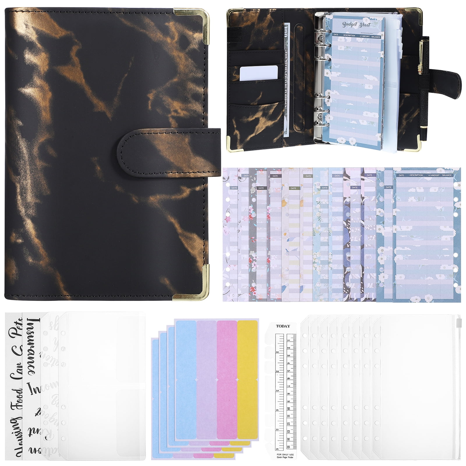 OUNONA Loose-leaf Book Inserts Budget Ruler Tracker Day The Notebook ...