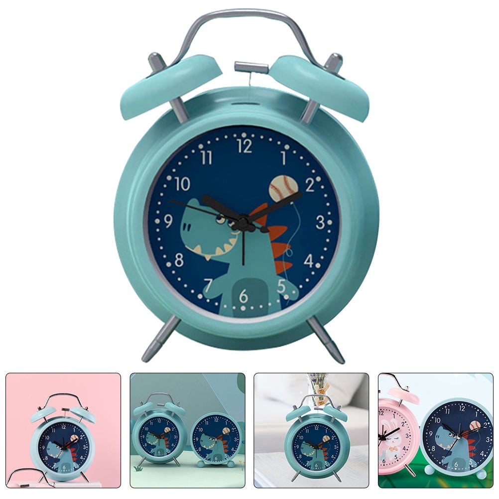 DRAFIDEEP Kids Alarm Clock Metal Green with AA Battery Powered 1Set 4 ...