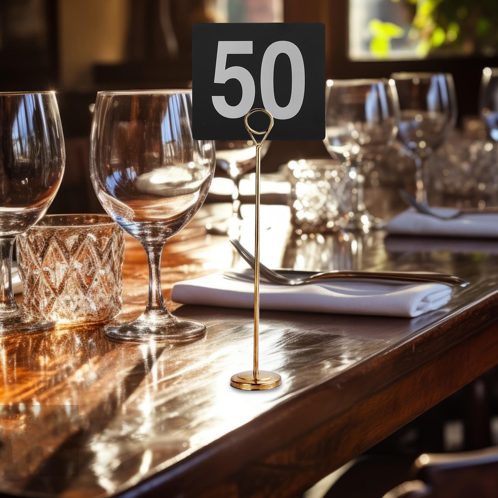 OUNONA Masteelf 50pcs Double Sided 1 to 50 Table Number Signs PVC Place ...