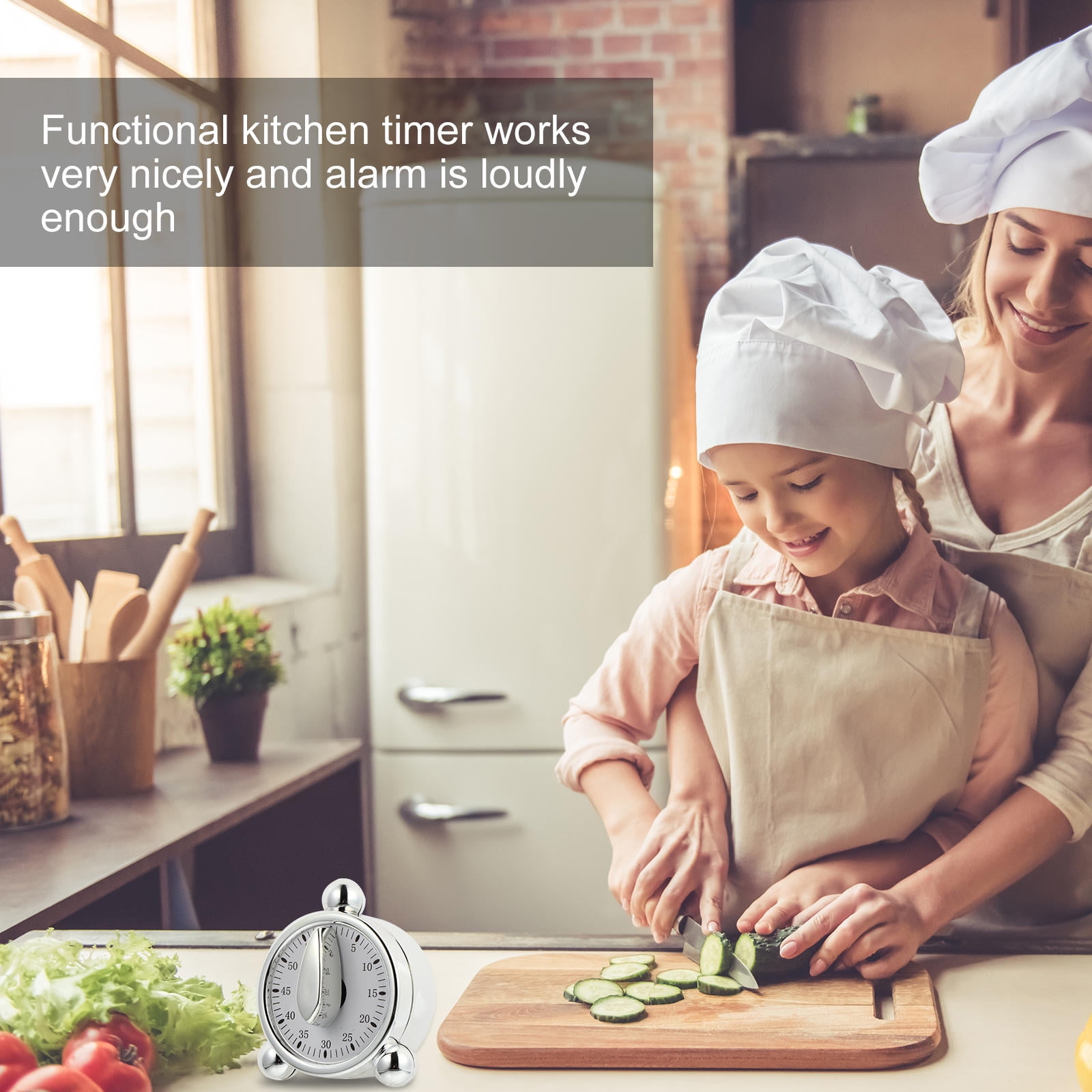 OUNONA Mechanical Countdown Timer Cooking Small Visual Silver - Walmart.com