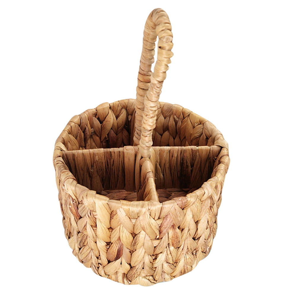 OUNONA Mesh Basket Handwoven Water Hyacinth Storage Basket 20X20X14CM ...