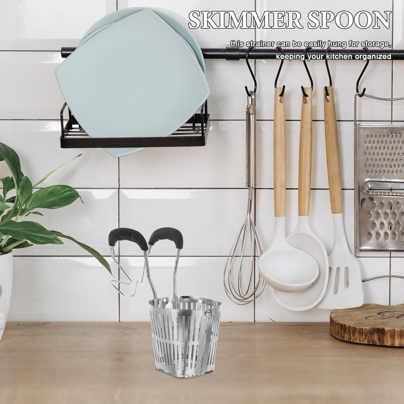 OUNONA Mesh Pasta Basket Hot Stainless Steel Boiling Blanching Basket ...