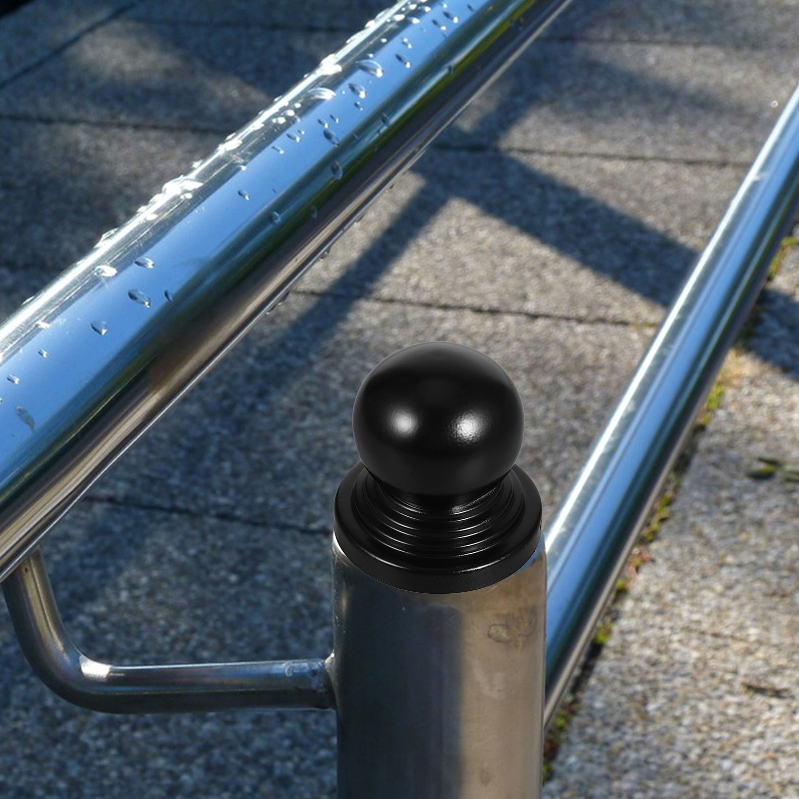 OUNONA Metal Ball Post Cap Black Fence Post Caps With Ball Top Post Cap ...