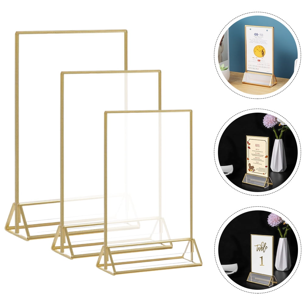 OUNONA Metal Base Acrylic Display Holder for Table Menu and Signs ...