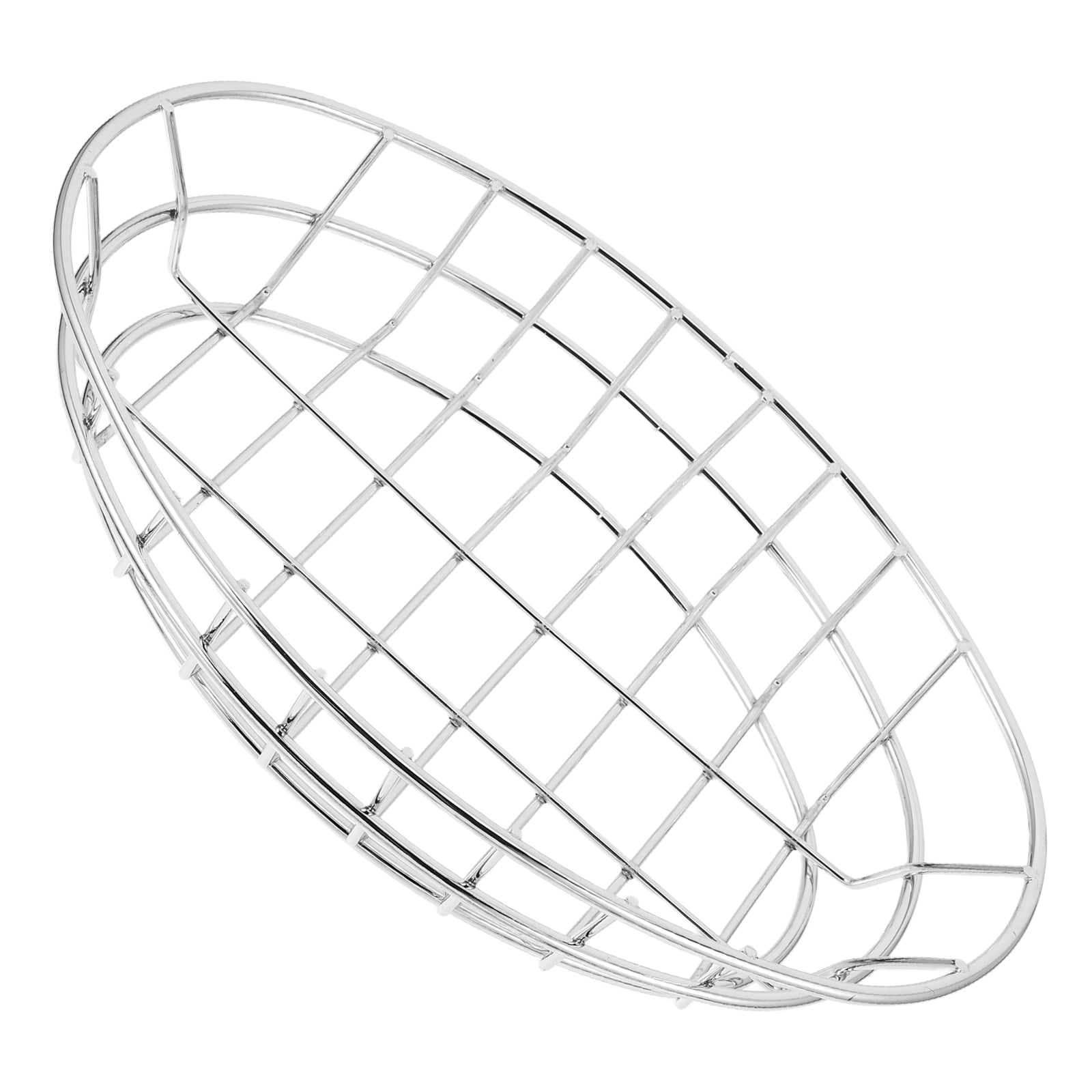 OUNONA Silver Oval Shaped Wire Snack Container for French Fries Hot ...
