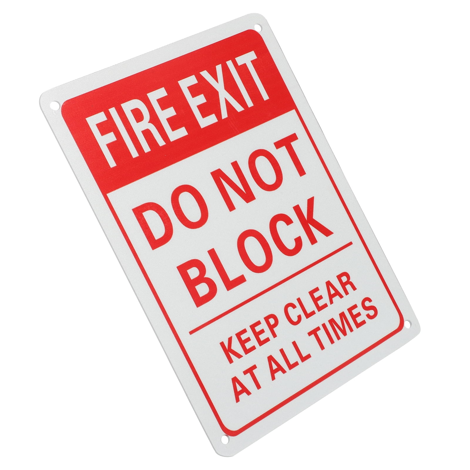 OUNONA Metal Fire Exit Sign Do Not Block Sign Warning Sign Fire Exit ...