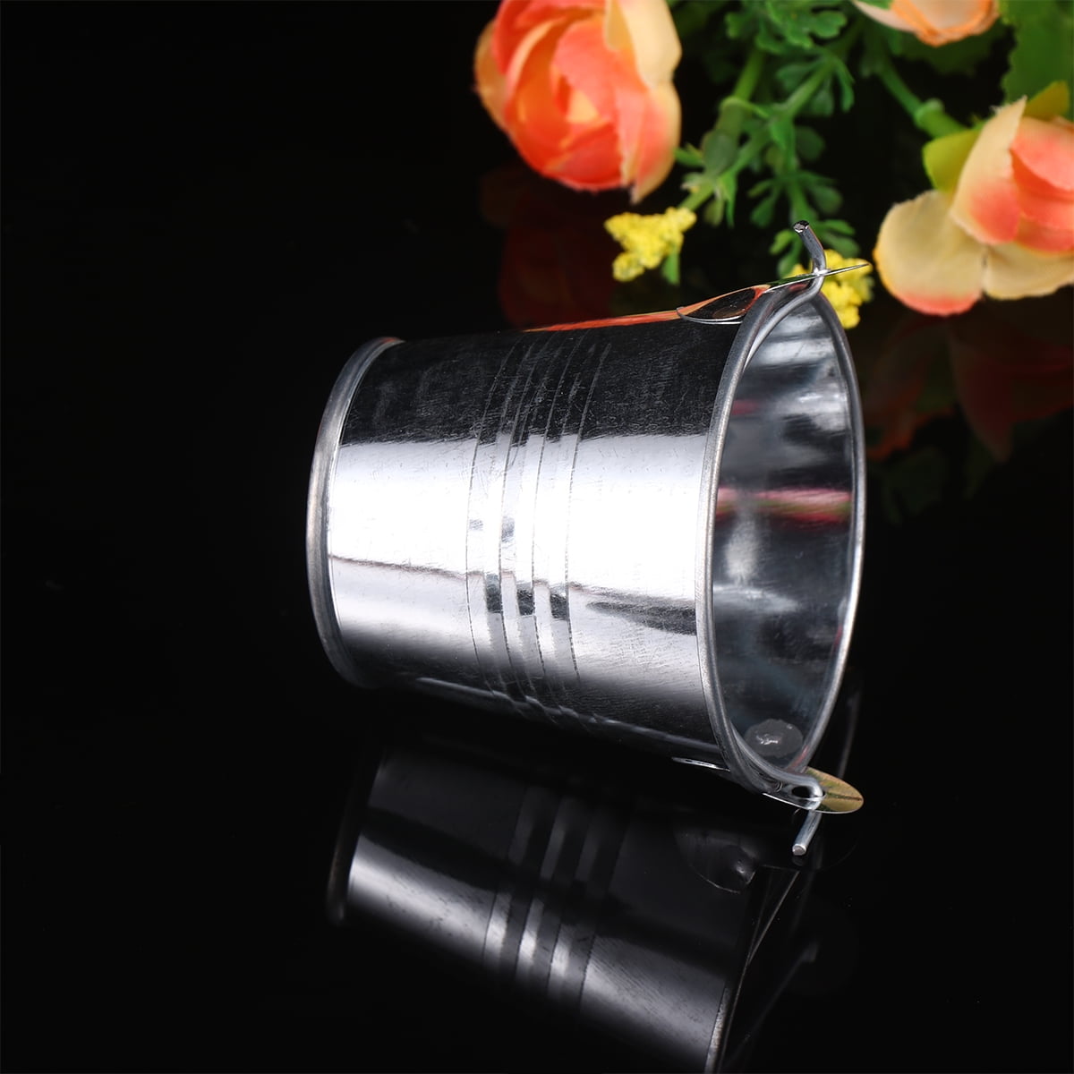 OUNONA Metal Pail Buckets with Handle Decorative Miniature Tinplate ...