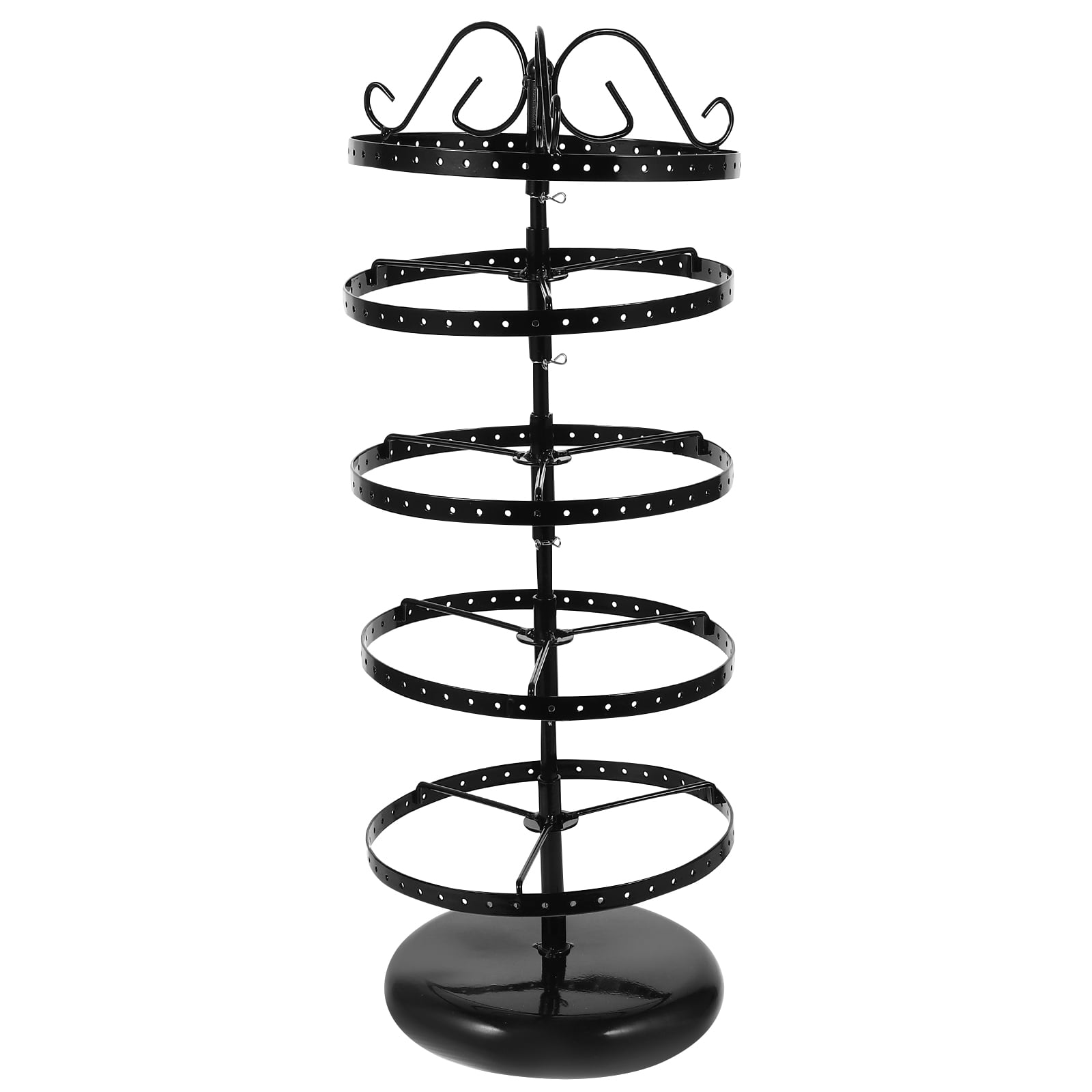 OUNONA Metal Rotating Earring Holder Organizer 5-layer Earring Display ...