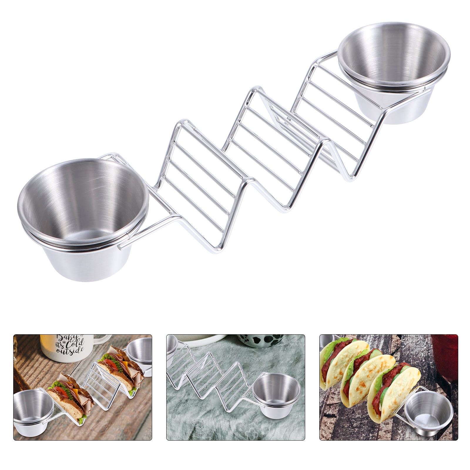 OUNONA Mexican Taco Holder Rack for Kitchen Use Made of Stainless Steel ...
