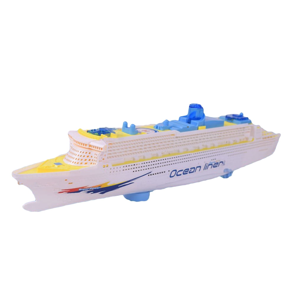 OUNONA Mini Children Boat Toys Music Ship Model Flashing Sound Electric ...