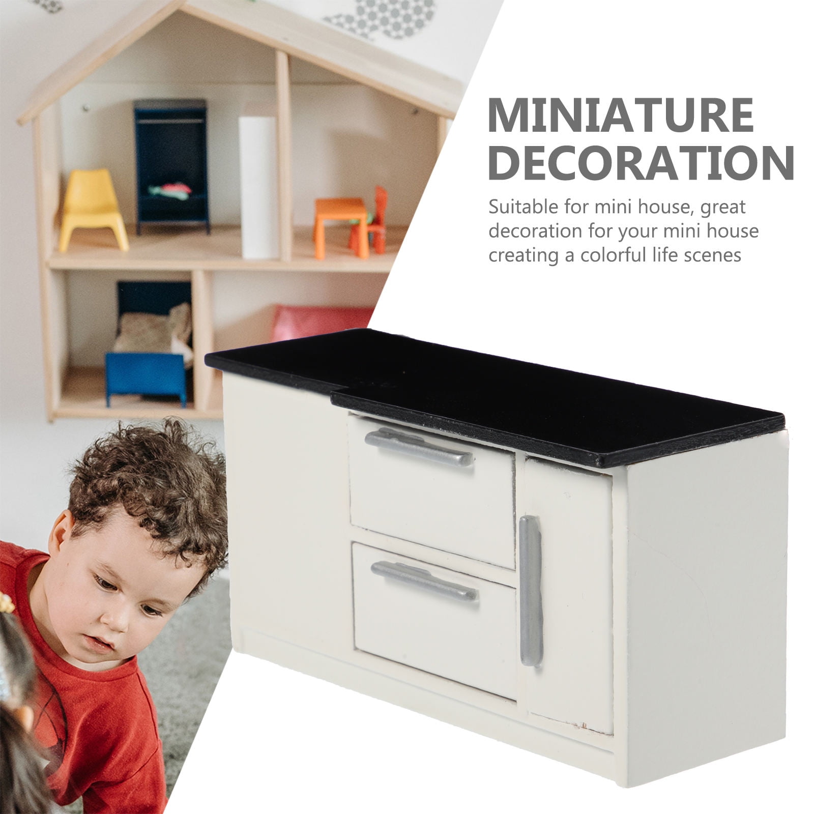 OUNONA Mini House Furniture Miniature Furniture Model Mini Kitchen ...