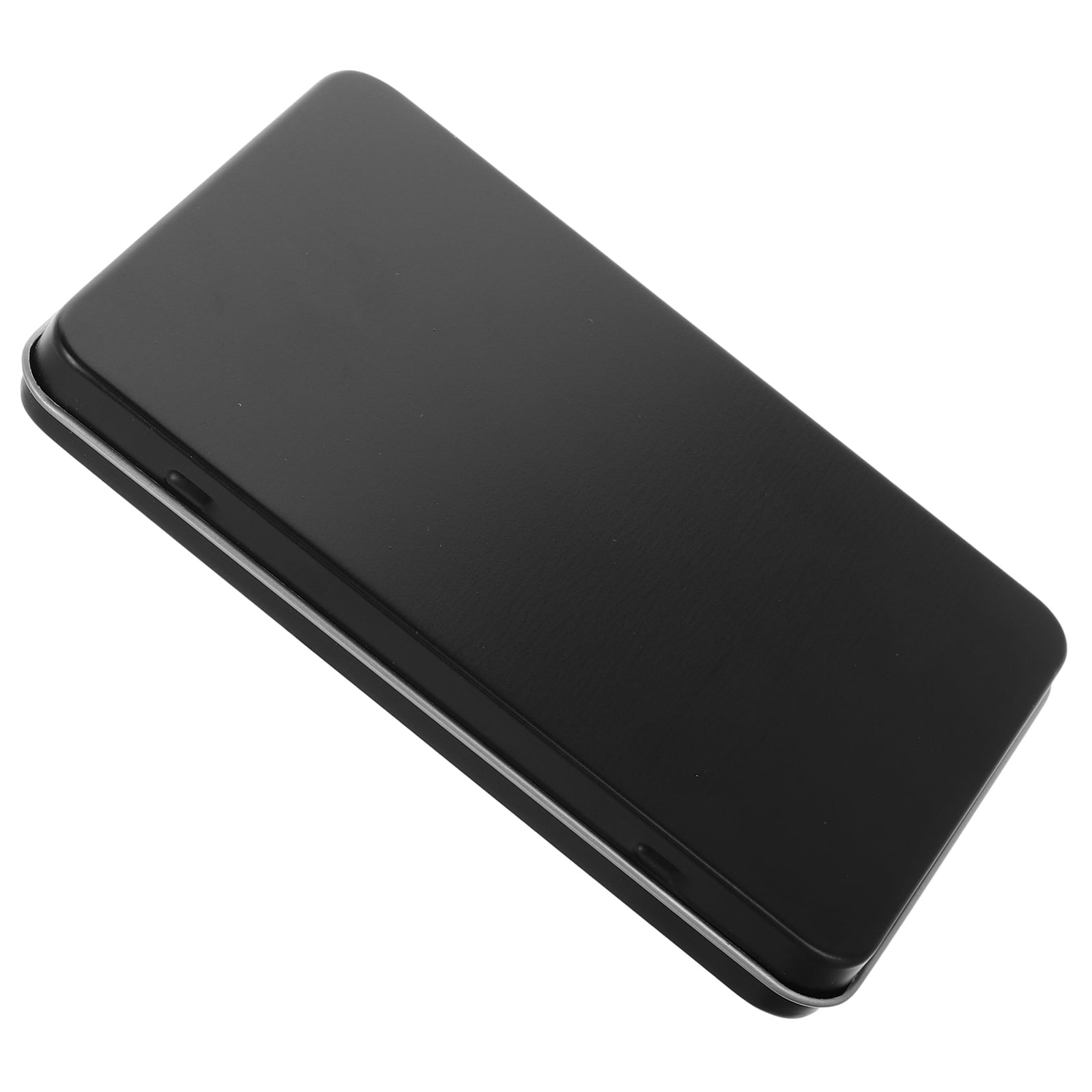 OUNONA Mini Metal Tin Containers With Hinged Lid Black Small ...