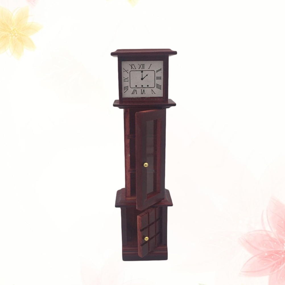 OUNONA Mini Retro Clock Prop for Kids Playing Brown Creative Toy 1Pc ...