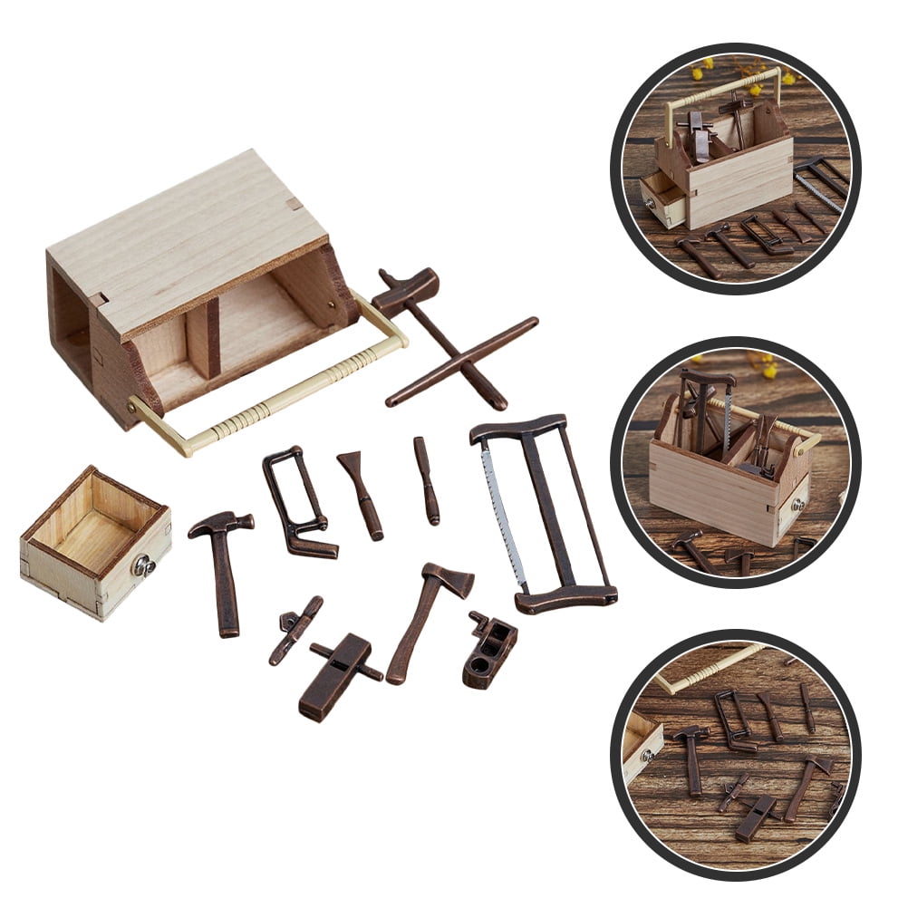 OUNONA Mini Tool Box Miniature Tool Set Miniature Tool Kit 5.4X5.2CM ...