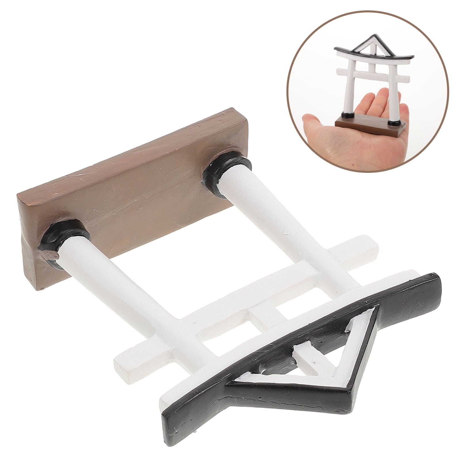 OUNONA Mini Torii Decor Sculpture for Decoration Resin White Color ...