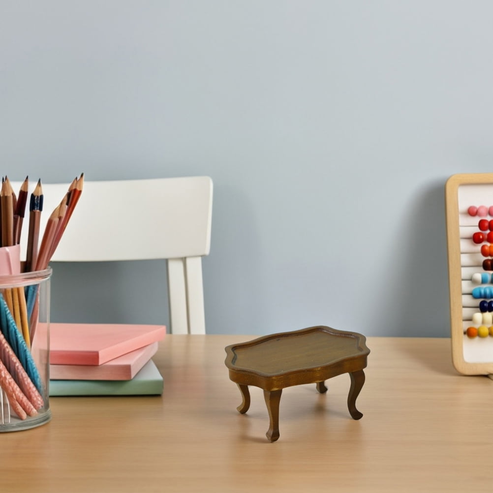 OUNONA Miniature Coffee Shop Table Mini Furniture Realistic Coffee ...